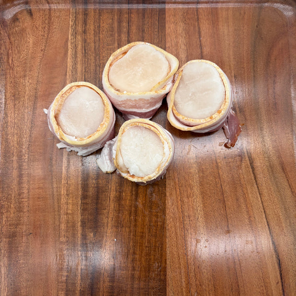 Bacon Wrapped Ocean Scallops - Tanner's Alaskan Seafood
